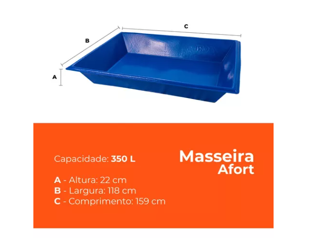 Caixa Massa 350L Polietileno Azul Afort – qualidade garantida ...
