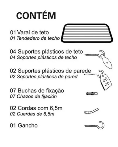 Kit Varal De Teto 6091 | Bremenkamp - Bremenkamp - Material de Construção