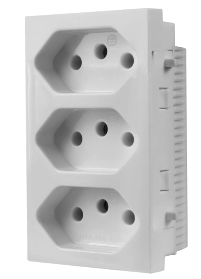 Modulo Tomada Tripla 2P+T 10A 250V Mb Vivaz 75123 Ilumi – qualidade ...