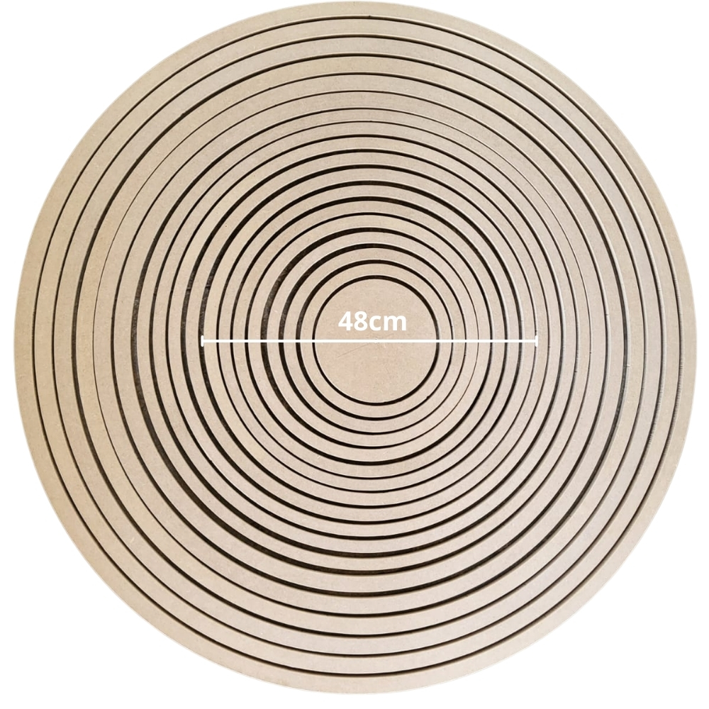 Aro MDF Cru 20cm a 90cm e 0,9mm de Espessura - Bambu Rosa