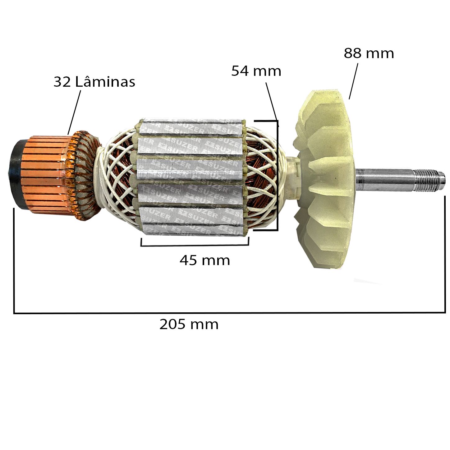 Induzido Rotor Esmerilhadeira 1351 Bosch Gws 18-180 110v Suzer - suzer