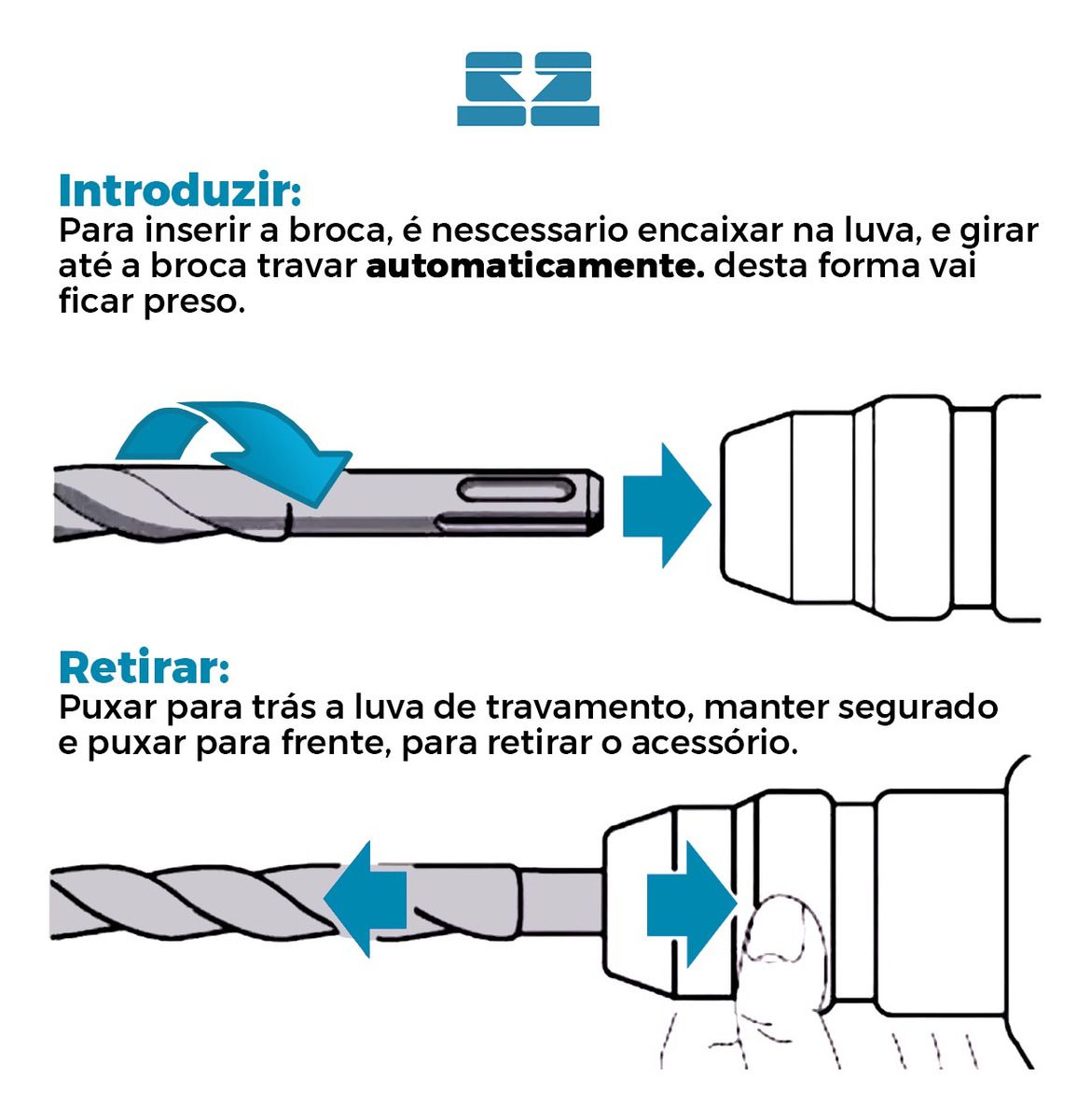 Kit Talhadeira Ponteiro Martelete Mandril Adaptador Sds Plus - suzer