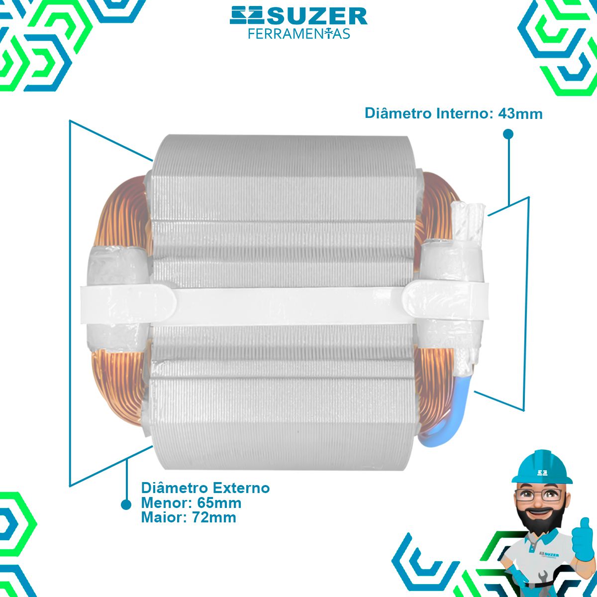 Kit De Reparo E Induzido Serra Marmore Makita 4100nhz2 127v - suzer