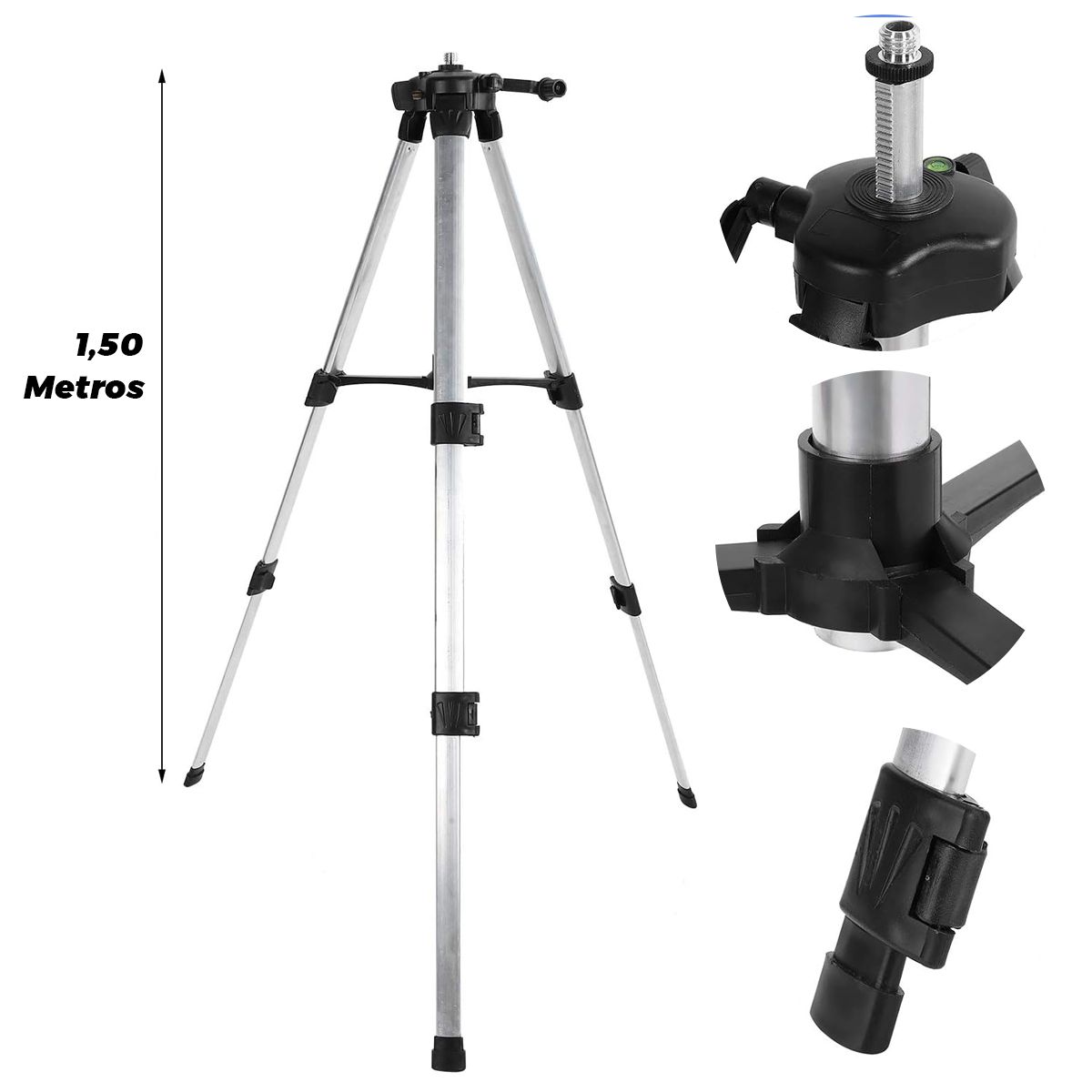 Tripé Nivel A Laser Regulável 1,5 Metros De Altura Rosca 5/8 - suzer