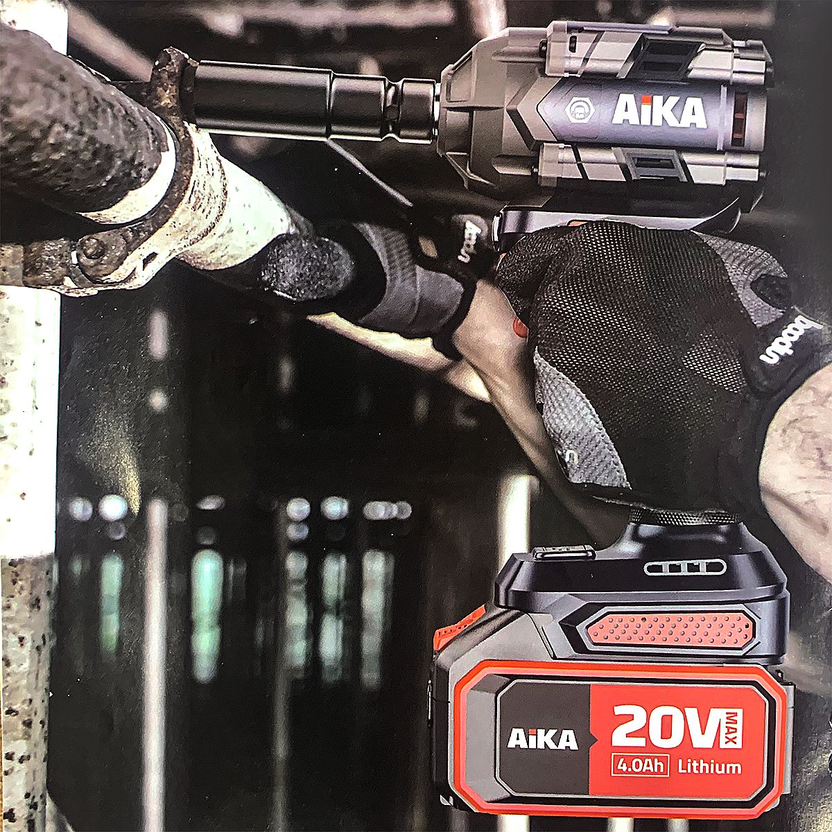 Chave De Impacto Potente Aika W500a 20v De 4.0ah 2 Baterias - suzer