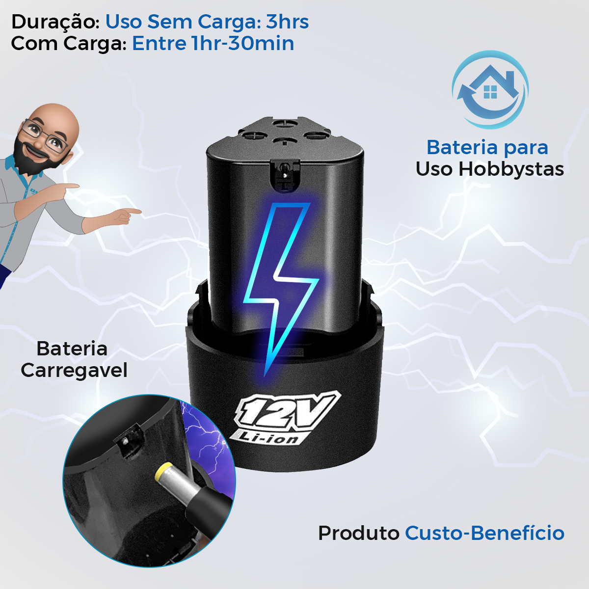 Bateria Compatível Parafusadeira E Furadeira 12v 1300ah Noll - suzer