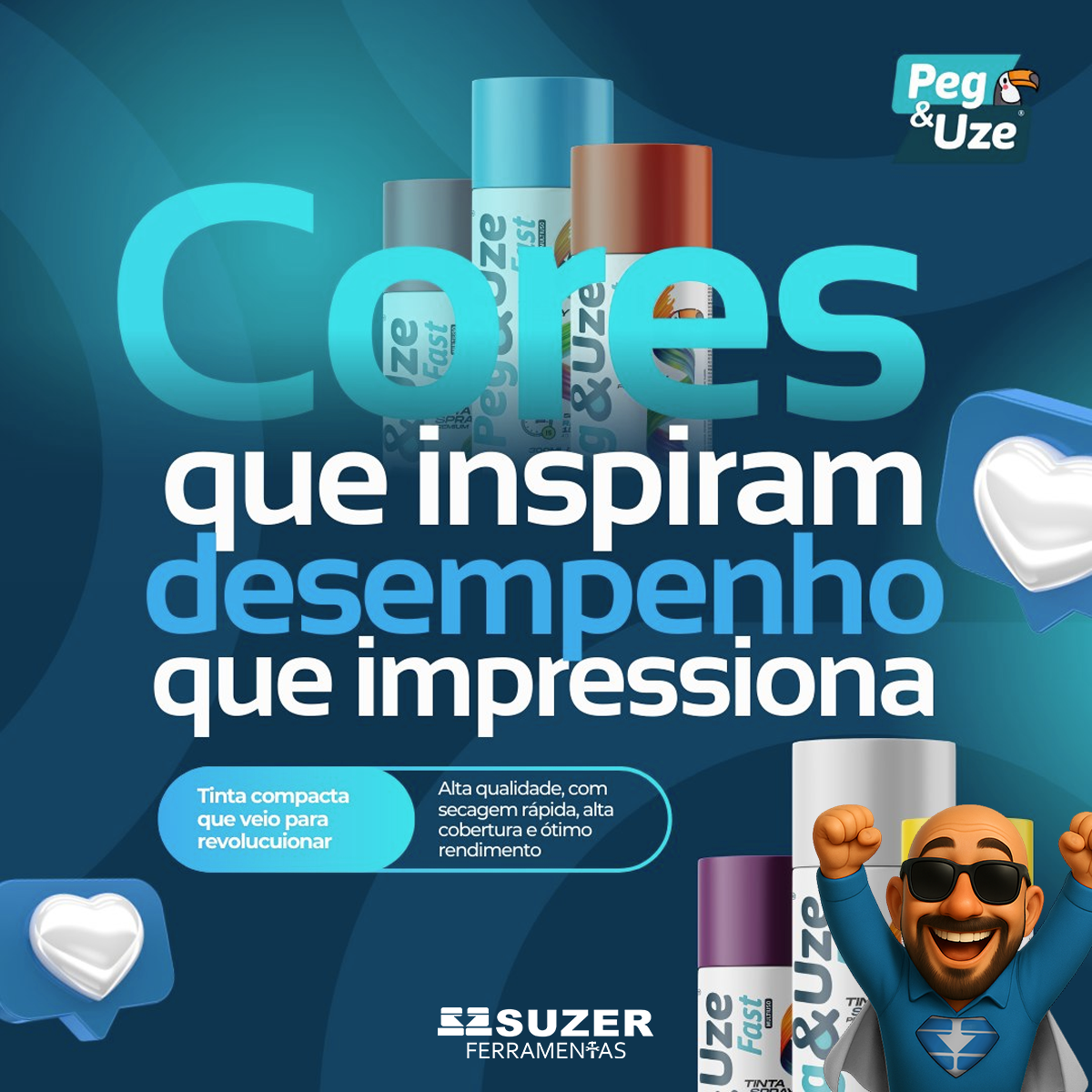 Spray Peg&Use 300ml Uso Geral COR PRETO BRILHANTE - suzer
