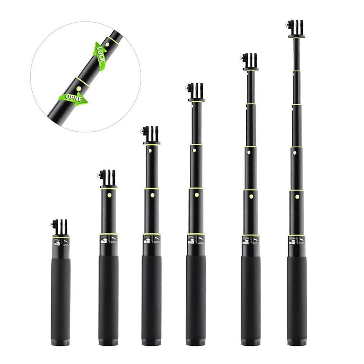 BASTÃO MINI RETRÁTIL METAL 20 A 80 CM - LPGBR80 - Loja do Pão-duro