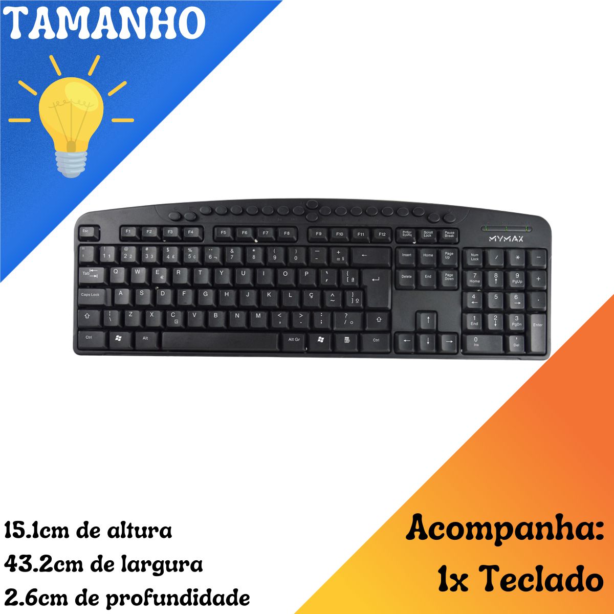 Teclado Usb Abnt Ii Pc Notebook Computador Multimídia Pt-br - Loja do ...