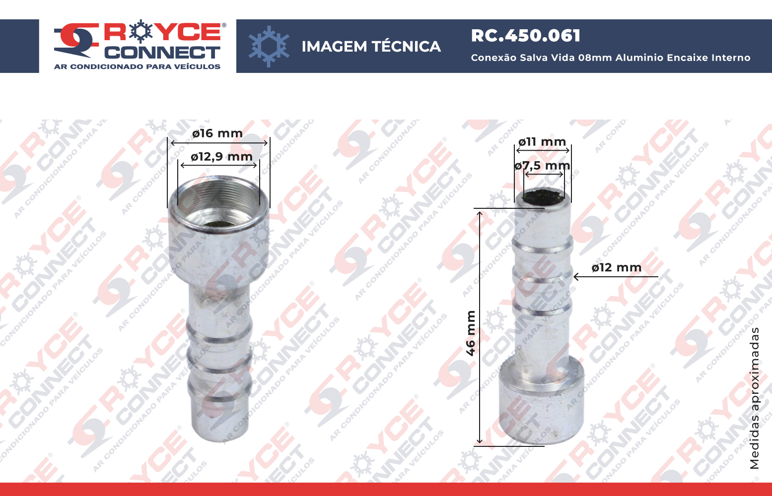 Conexão Salva Vida 08mm Aluminio Encaixe Interno PCT 10 Pçs - Manbrape ...