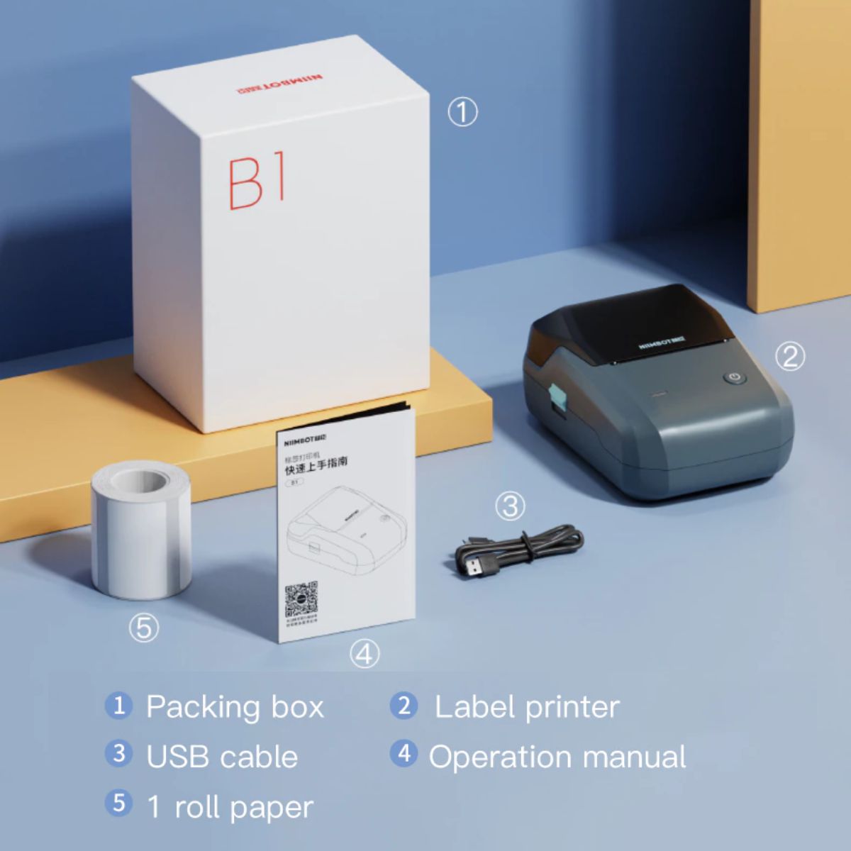 Impressora Rotuladora Niimbot B1 Bluetooth + 1 Rolo - Niimbot Brasil