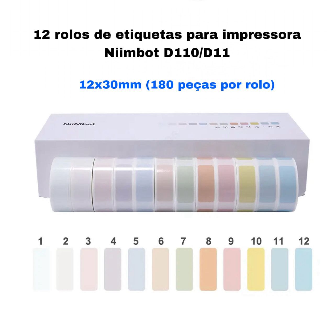 Kit 12 Etiquetas Coloridas Para Niimbot D110 D11 D101 - Niimbot Brasil