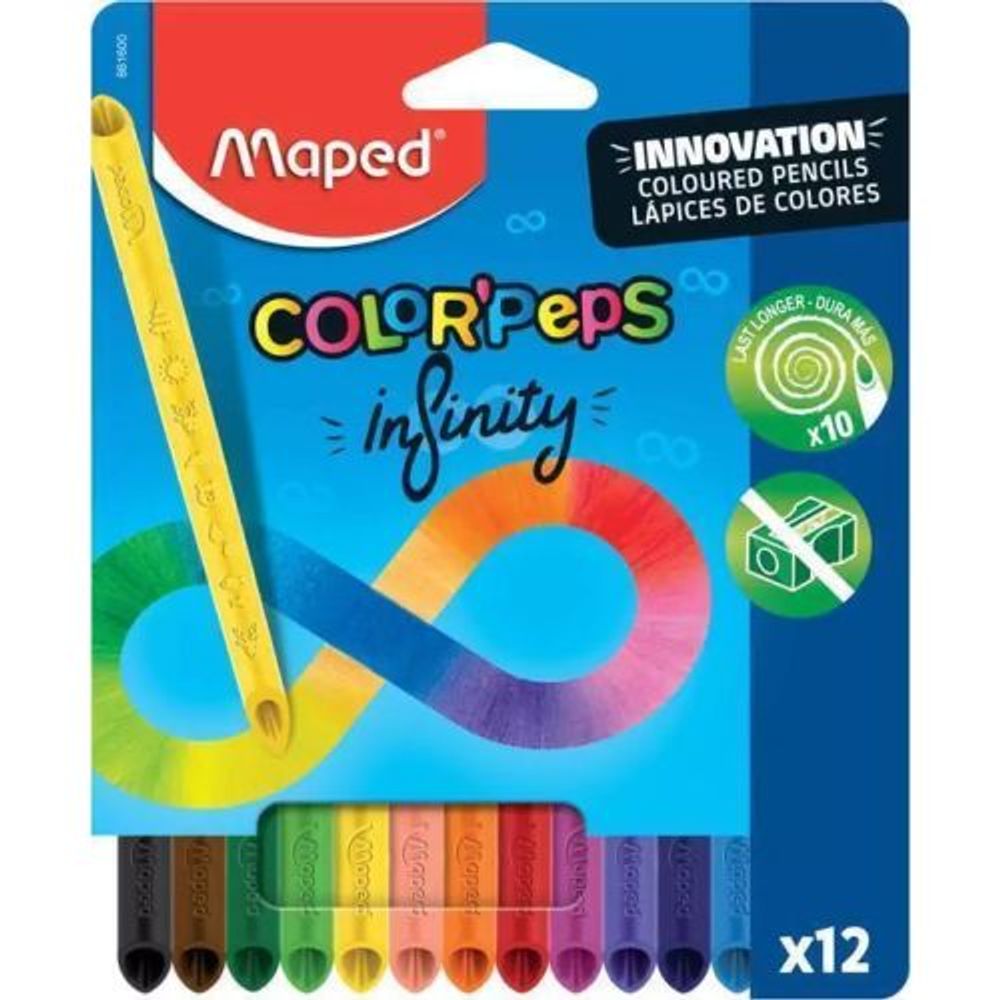 Lápis de Cor Infinito Maped 12 Cores - Color Peps | Criatividade sem l ...