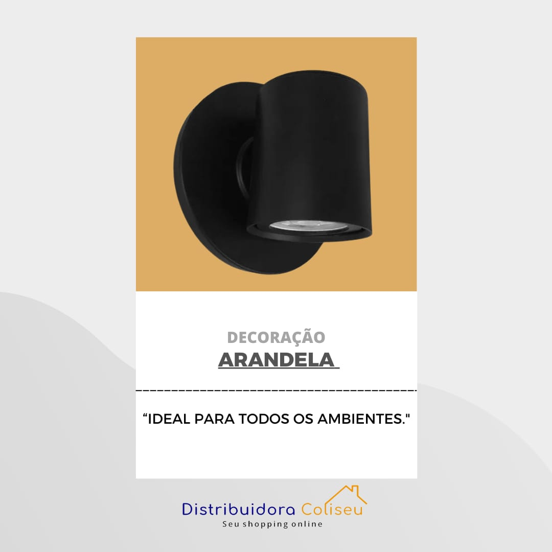 Arandela Direcionável Spot - Aréa Externa 12cm - Preto - Distribuidora ...