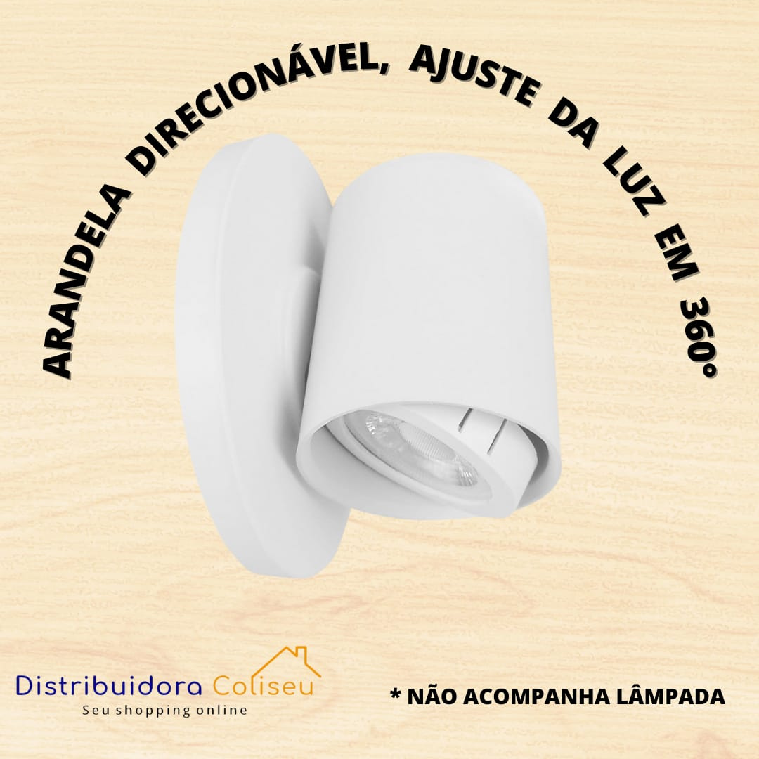 Arandela Direcionável Spot - Aréa Externa 12cm - Branco - Distribuidora ...