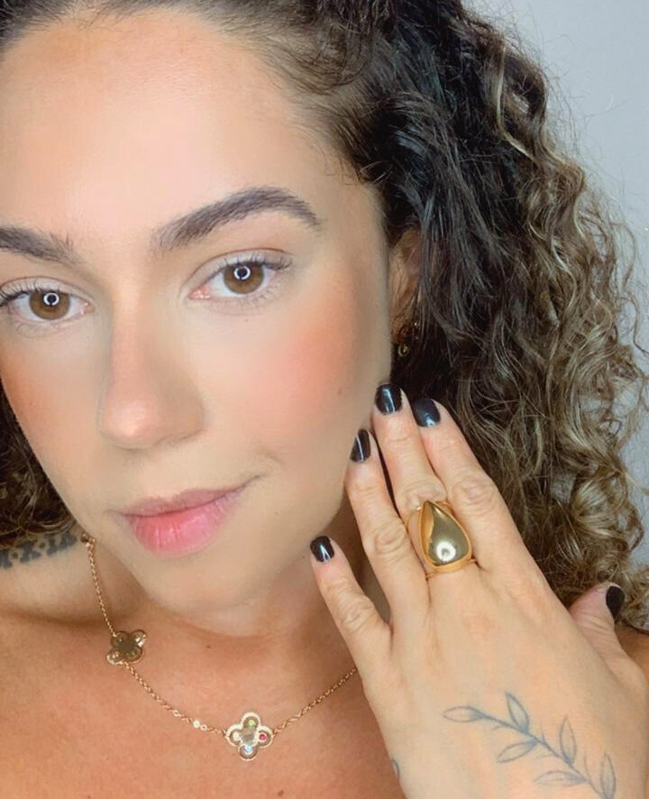 Anel Regulável Gota - Dourado - Antialérgico - áurea store