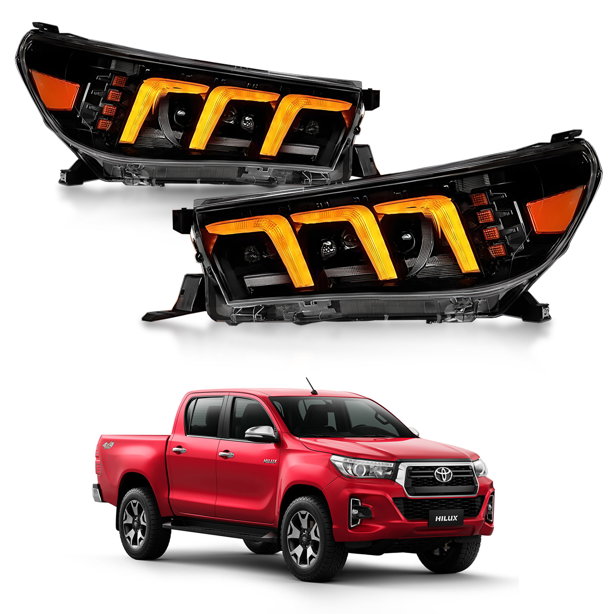 Farol Dianteiro Toyota Hilux Revo/Rocco 2016 a 2020 - 4x4 Store Brasil