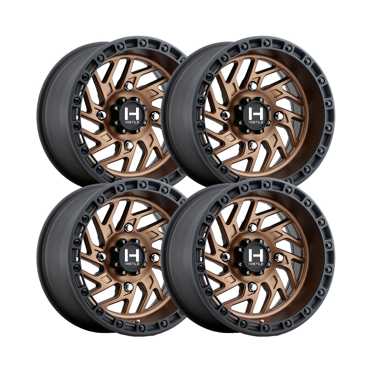 Jogo de Rodas Hostile Jigsaw H116 15x8 4x137 0mm Bronze UTV Can-Am - 4x4 Store Brasil