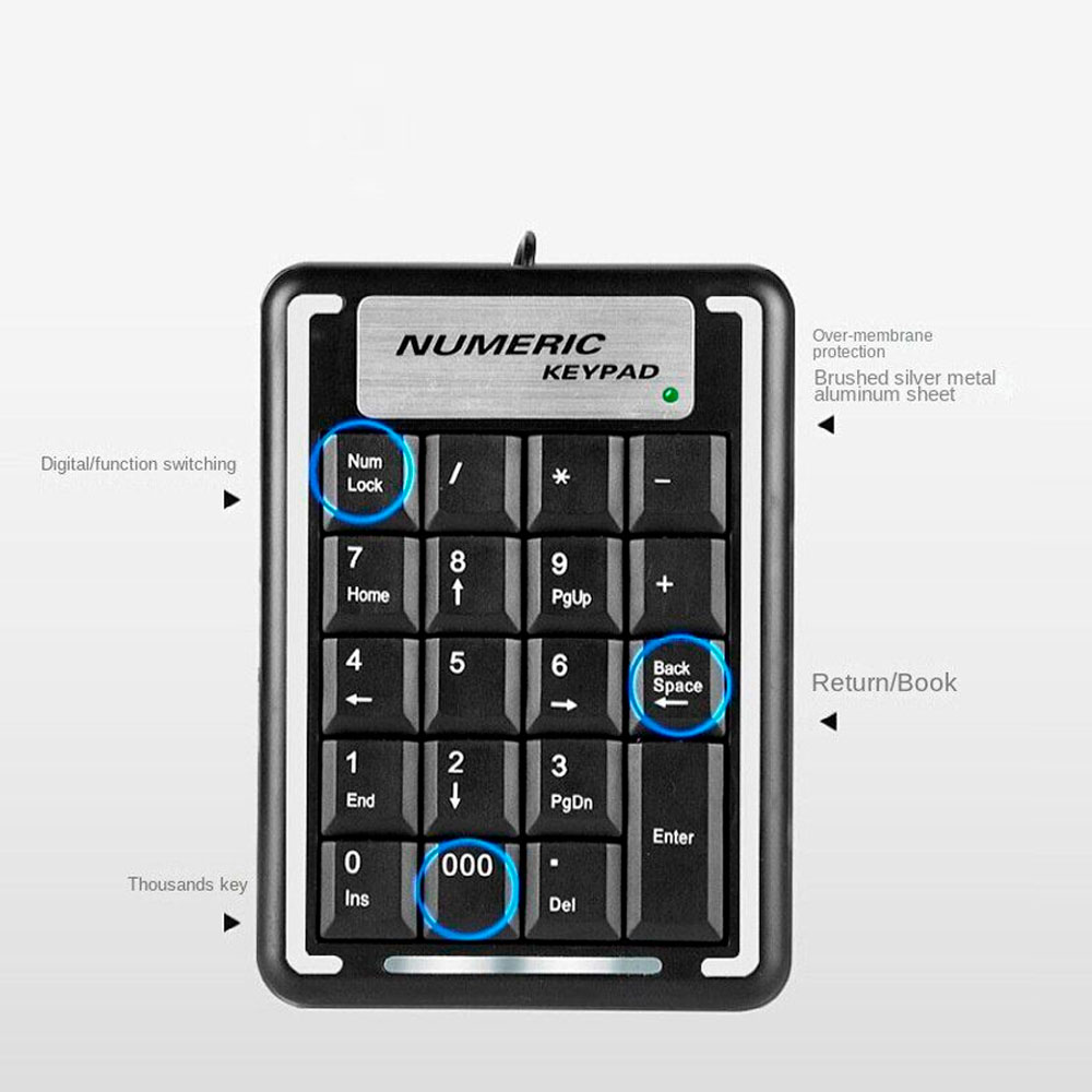 Teclado Numérico Keypad - 19 teclas - K-013 Preto - LevTech Store