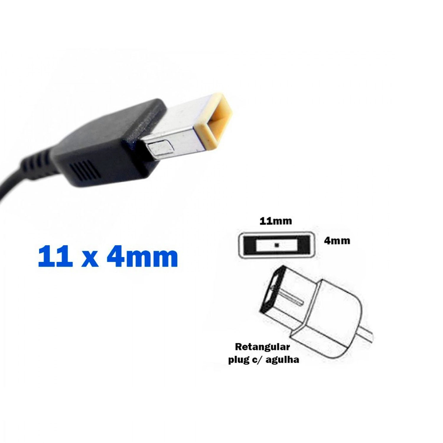 Carregador Notebook Lenovo - 20v - 4.5a - Plug retangular - LevTech Store