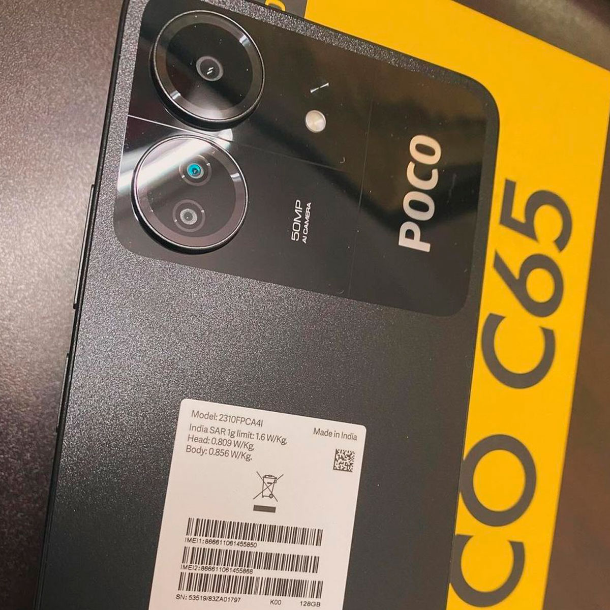 Smartphone Poco C65 - 6Gb ram - 128Gb - Câmera 50MP - Black - LevTech Store