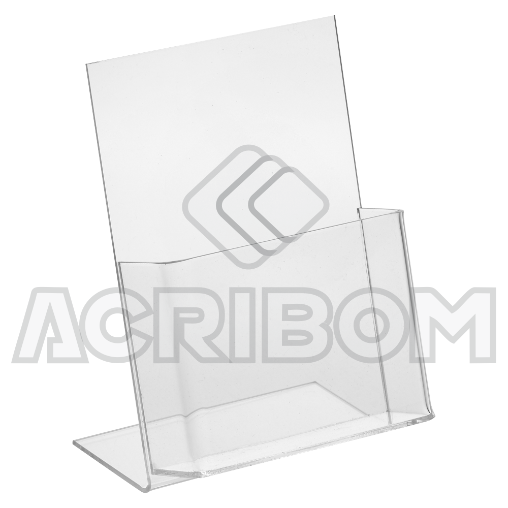 Porta Folder Folhetos ou Panfletos de Mesa em Acrílico Tamanho 21x10cm ...
