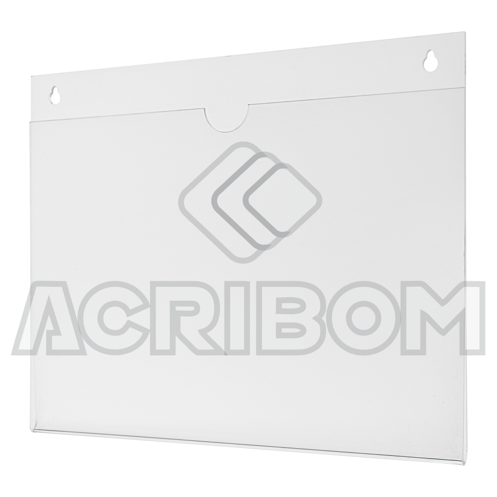 Display Acrílico A4 30x21cm de Parede Tipo U Horizontal Com Furos - Acribom | Produtos em Acrílico