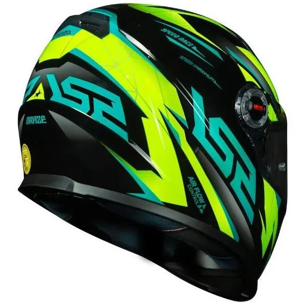 Capacete Ls2 Ff358 Draze Preto Amarelo Verde - Maremoto