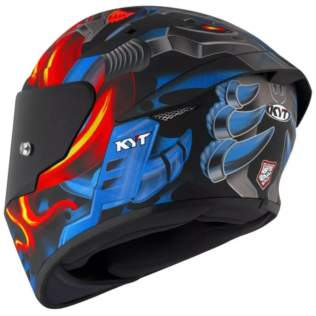 Capacete KYT TT Course Magnet - Azul/Laranja - Maremoto