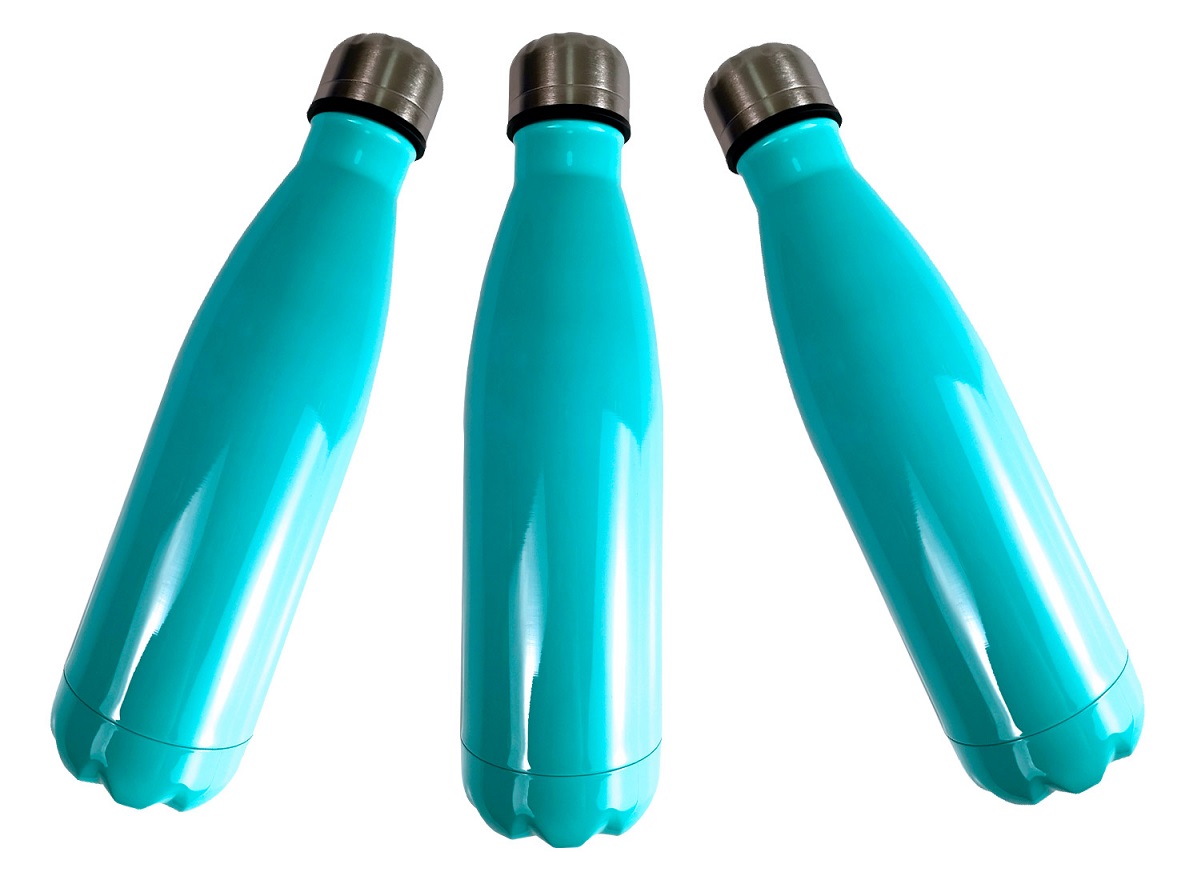 Garrafa Térmica Bicolor (Azul claro) com Parede Dupla - 500ml ...