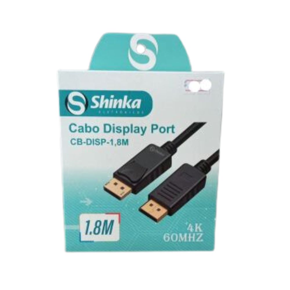 Cabo DisplayPort 4K 60Hz 1,8 metros, Shinka - CB-DISP-1,8M - PlugPlay ...