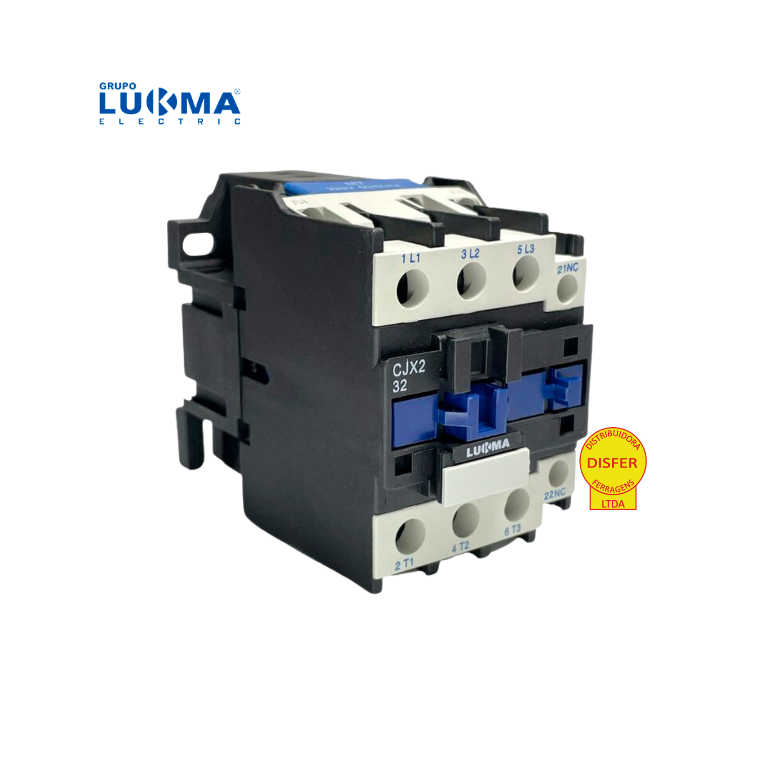 Contator NC1 Tripolar + 1NF CJX2-3201 32A 220V - Lukma | Dis - Disfer