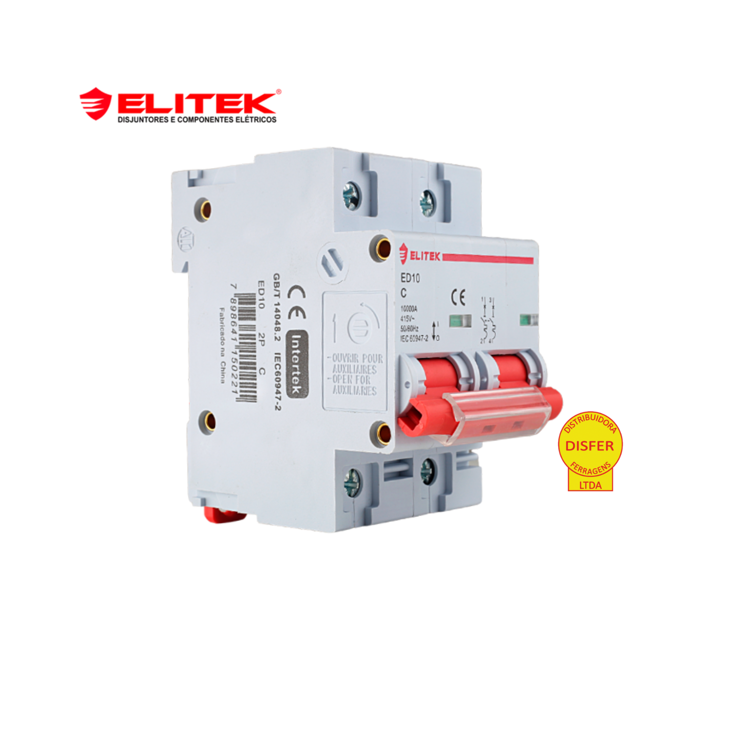 Disjuntor Bipolar DIN 125A - Elitek - Disfer