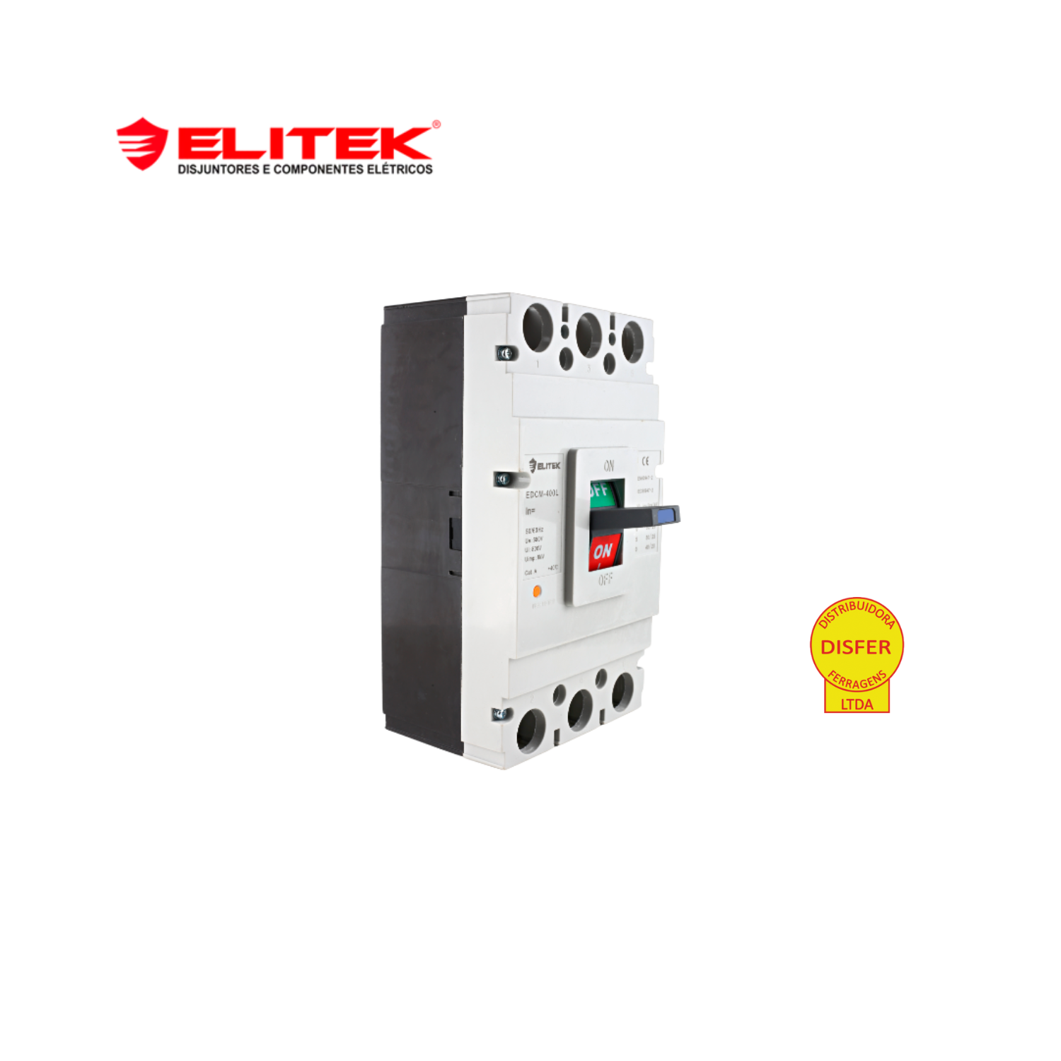 Disjuntor Caixa Moldada 3P 100A - Elitek | Disfer - São Paul - Disfer