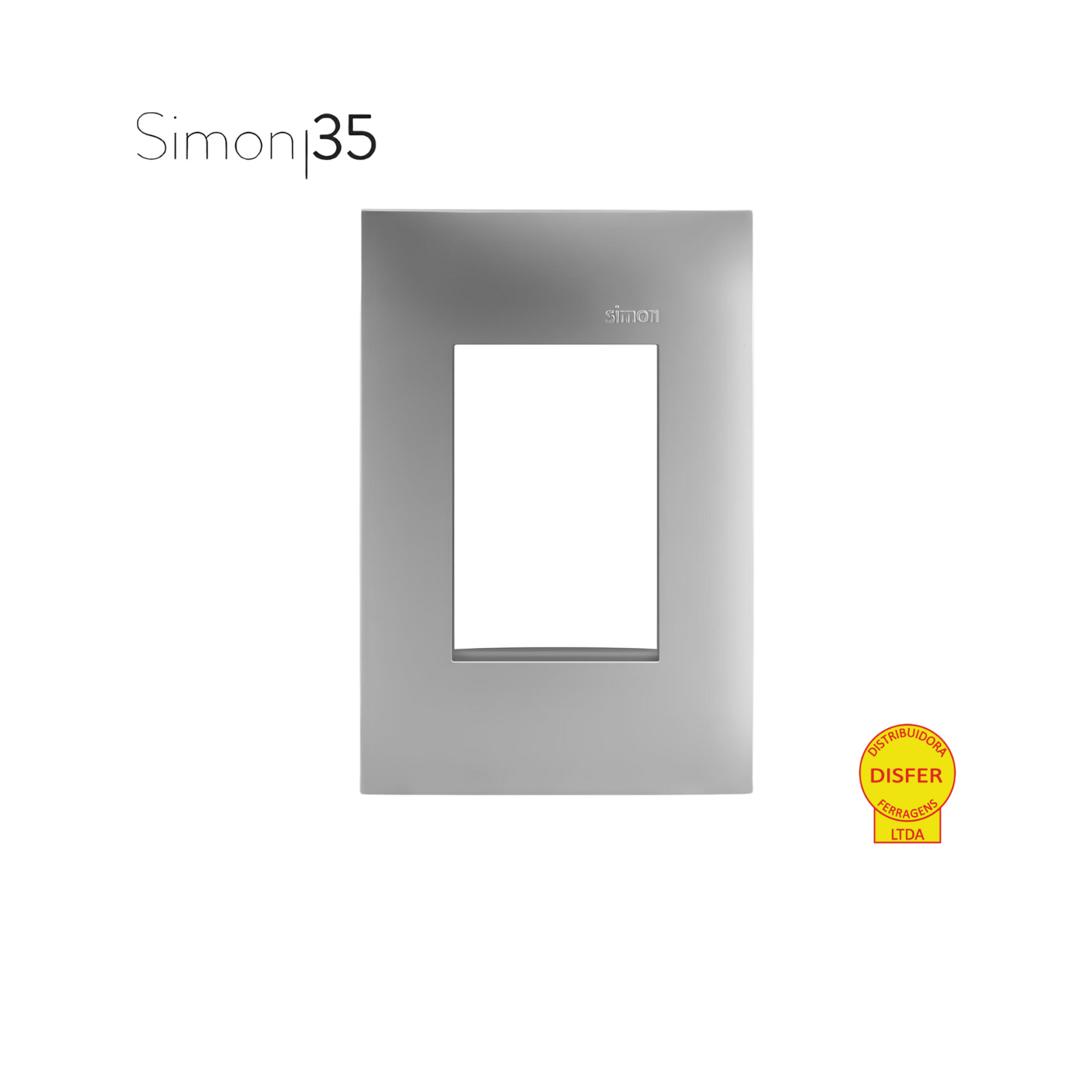 Placa 4x2 3 Postos Alumínio - Linha Simon 35 - Disfer