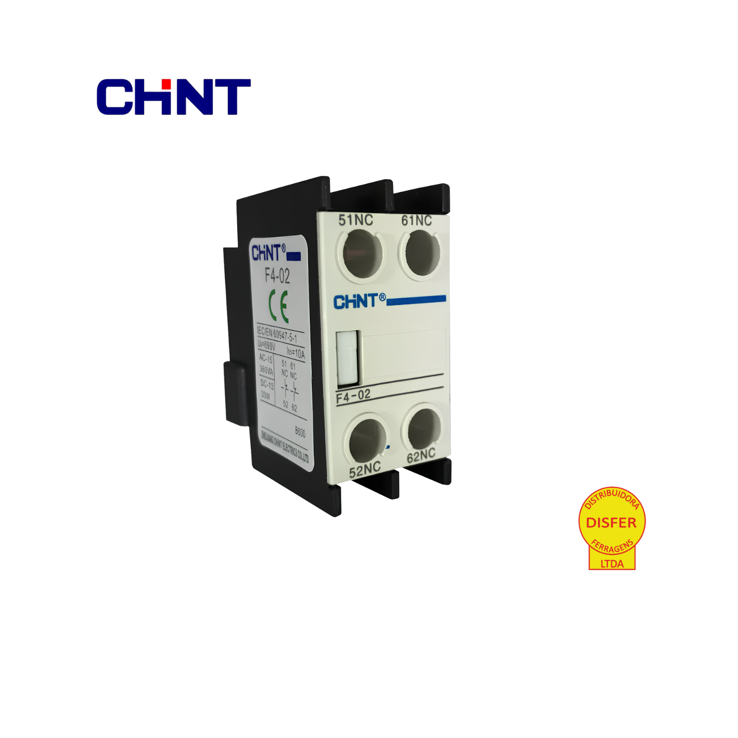 Bloco Auxiliar Contator F4-02 2NF – Chint - Disfer