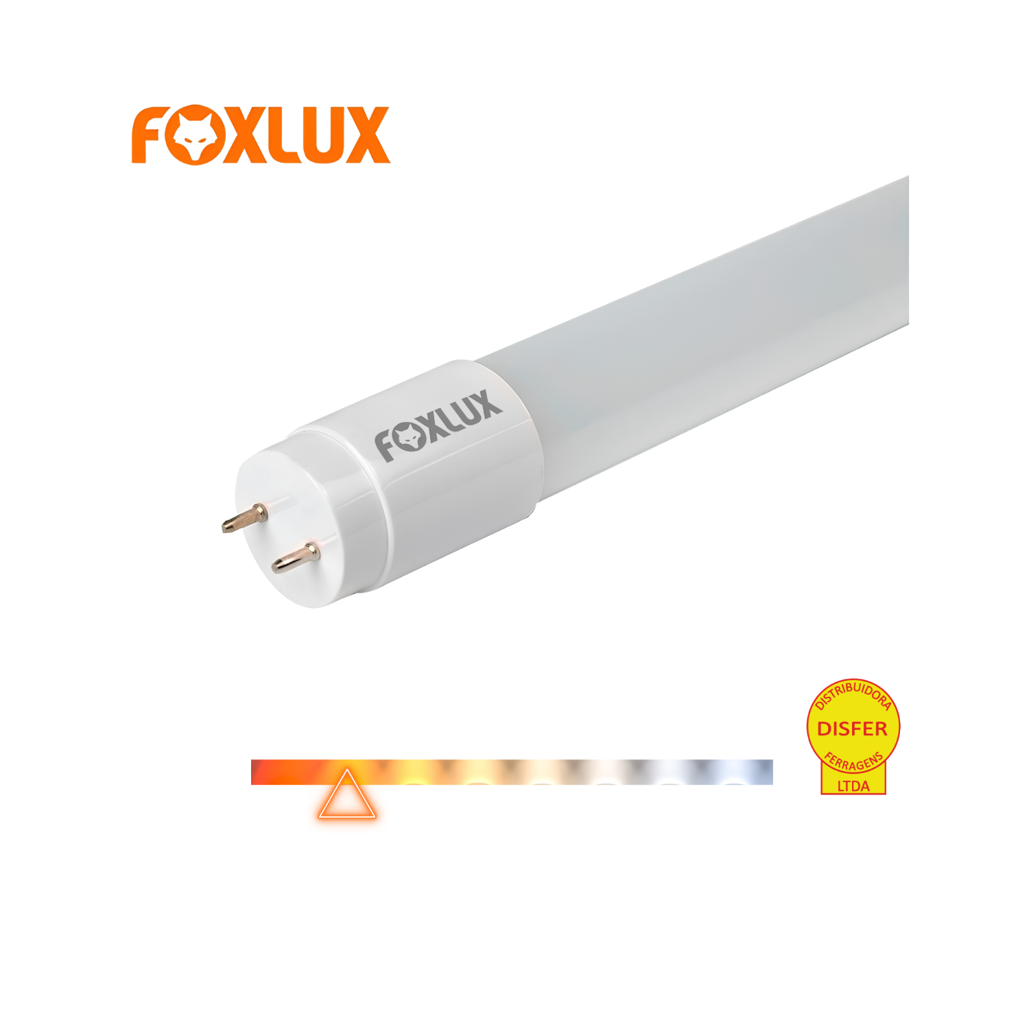 Lâmpada Tubular LED T8 9W 3000K 900lm G13 Bivolt – Foxlux | - Disfer