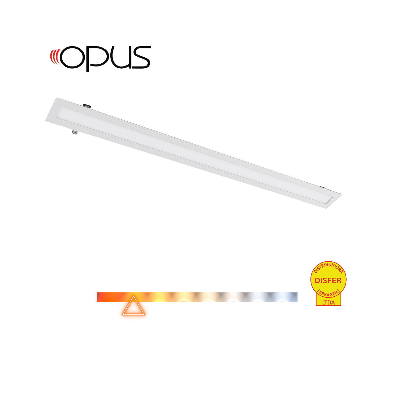 Luminária LED Retangular de Embutir 36W 3000K 2160lm 120x10 - Disfer