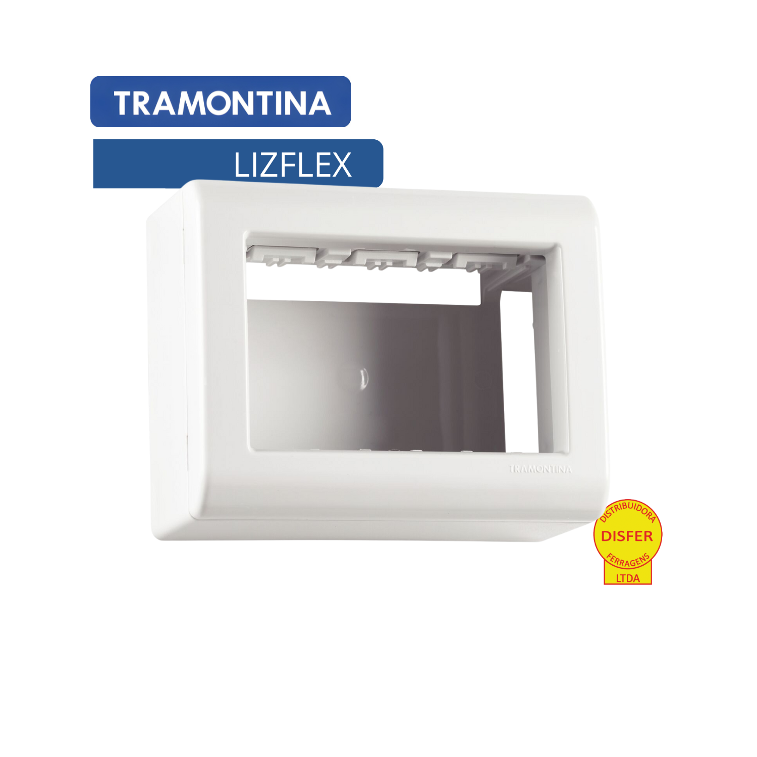 Caixa + Tampa 3 Postos LIZFLEX Sobrepor - Tramontina | Disfe - Disfer