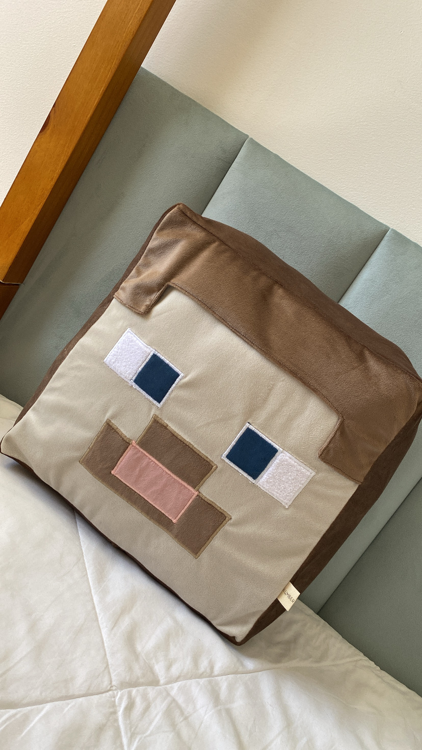 Almofada Minecraft Steve em Veludo - SLUMBER| Almofadas, puffs e decoração