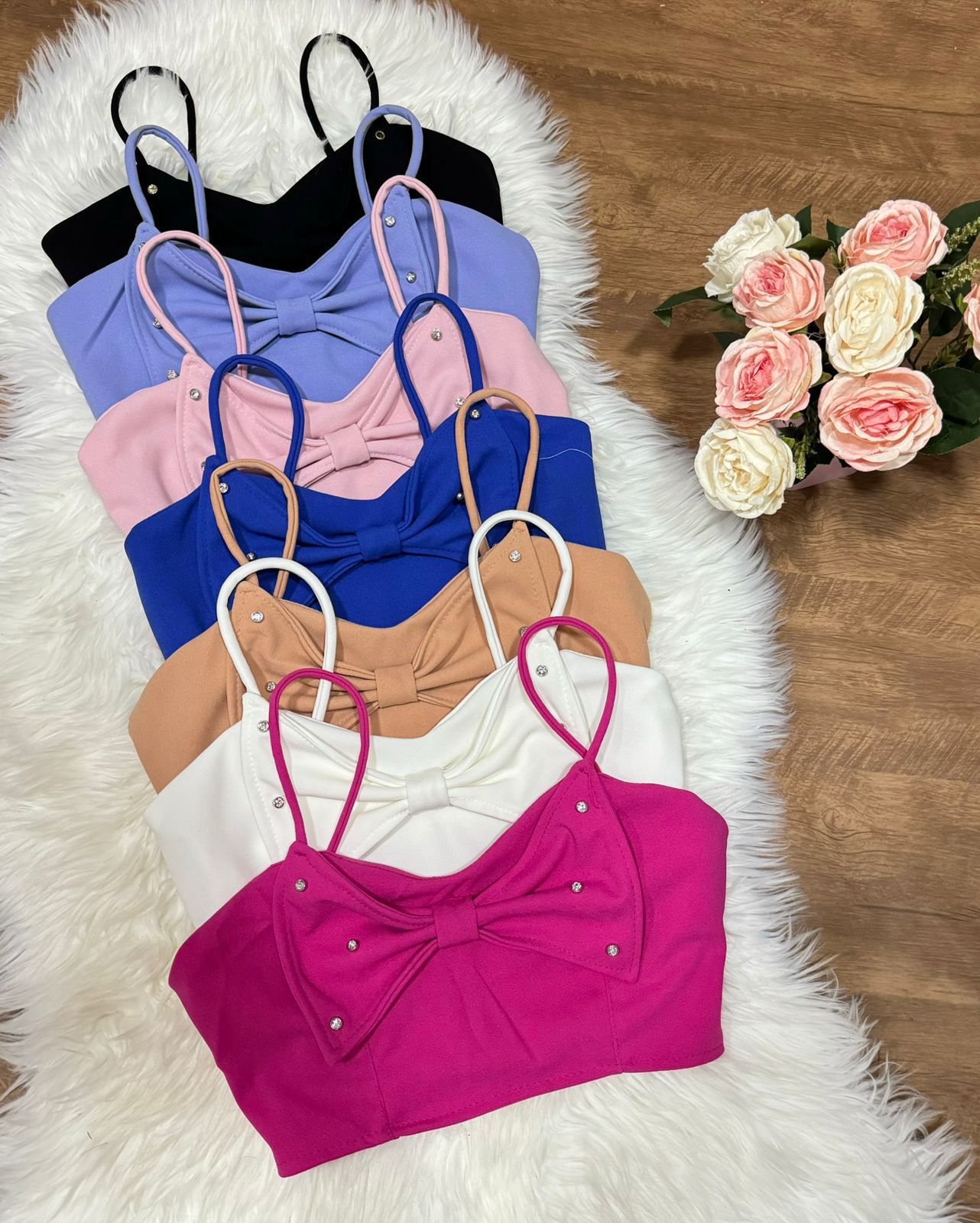 Cropped Laço Com Strass - Mademoiselle Modas