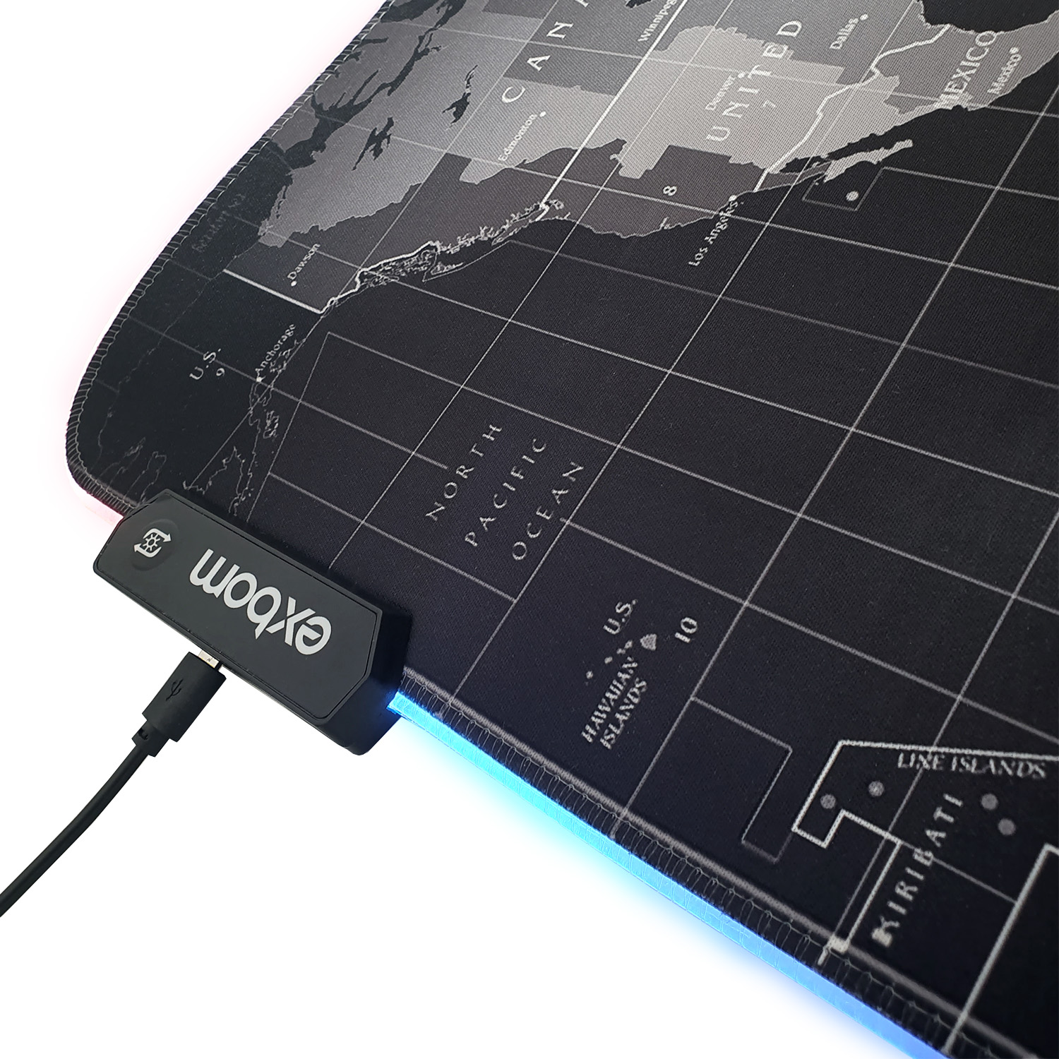 Mouse Pad Gamer 80x30cm Mapa do Mundo com RGB e Borda Costurada - Revo ...