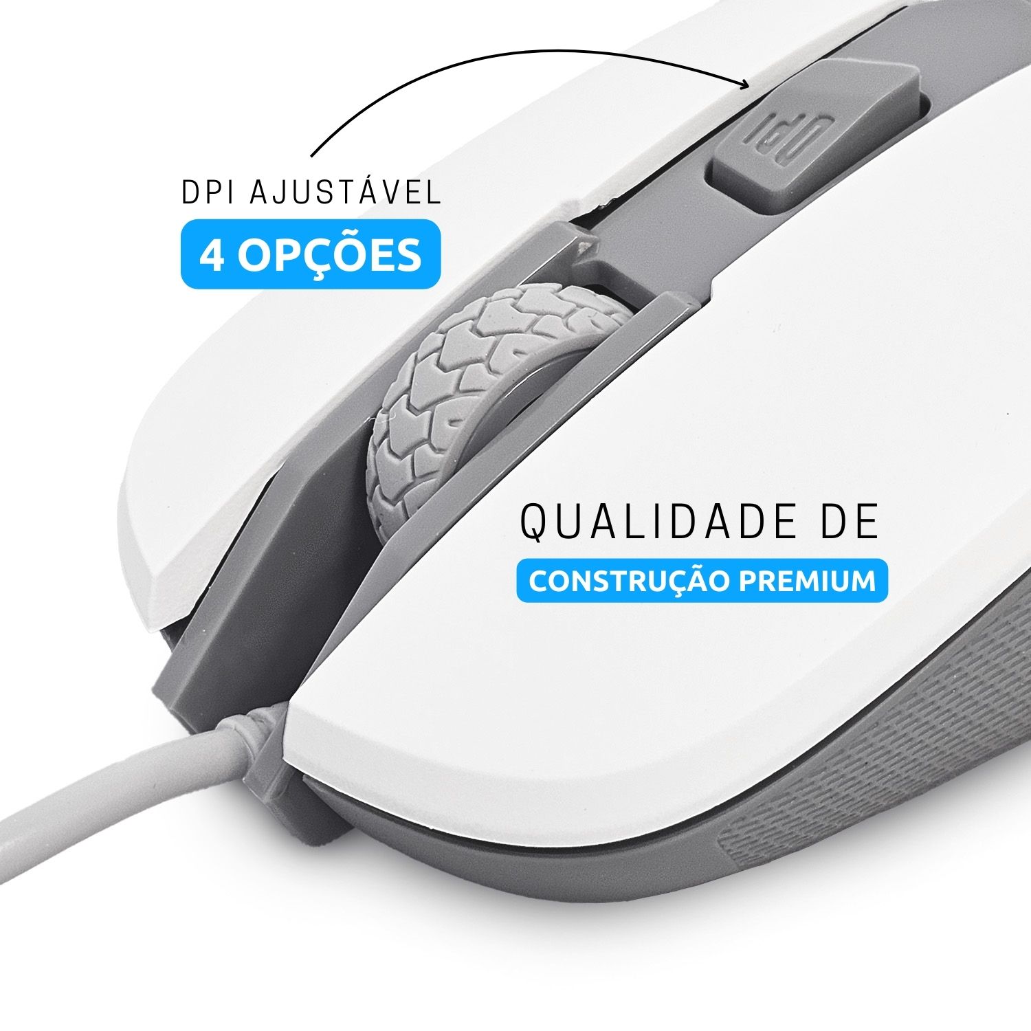 Mouse Gamer 6 Botões M200 2400 DPI Ajustável Branco - Revo - Revo - Sua ...