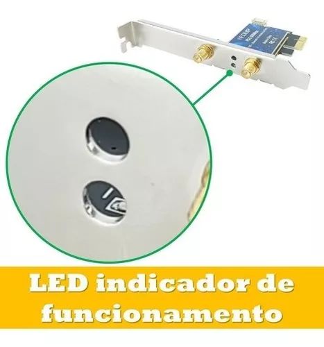 Placa De Rede Wi-fi Dual Band 2.4g/5ghz 600mbps Bluetooth 4.0 Pci-e ...