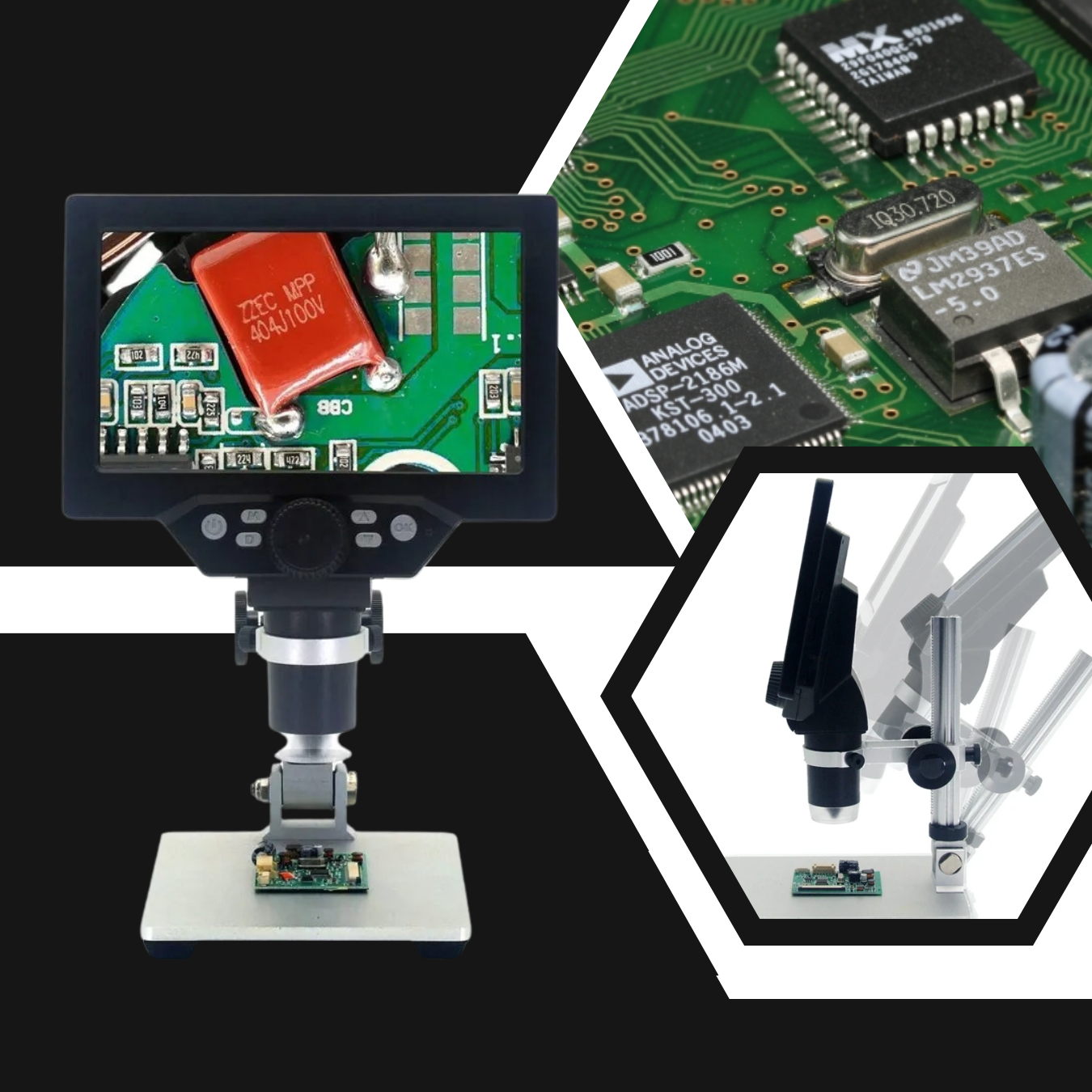 Mustool G1200 Microscópio Digital 12mp 7 Polegadas - Blutu - Loja de ...