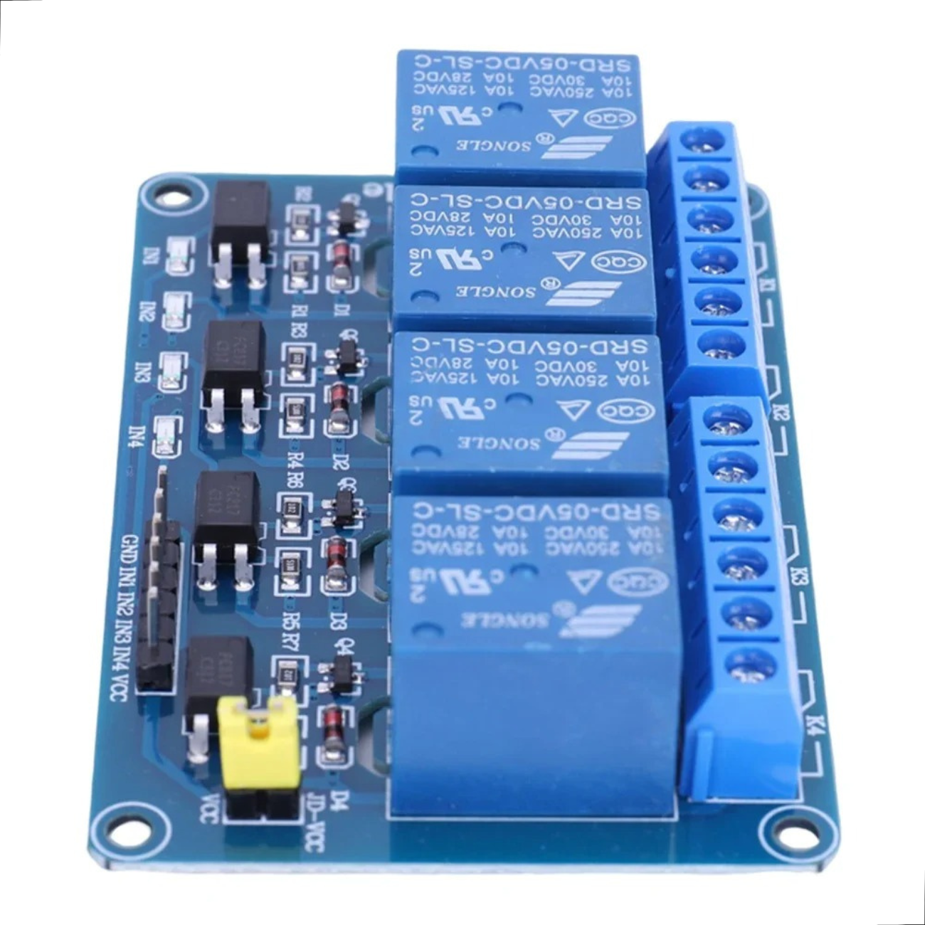 Módulo Relé Rele 4 Canais 5v 10a Para Arduino Pic Automação - Blutu ...