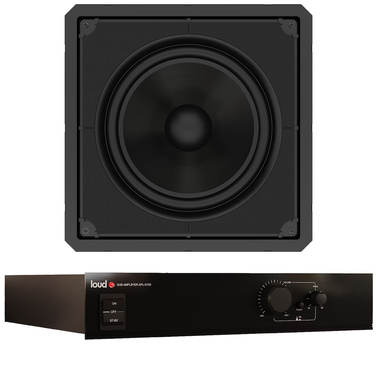 Subwoofer Passivo de Teto + Amplificador LOUD LSW8 APL-S150 ...