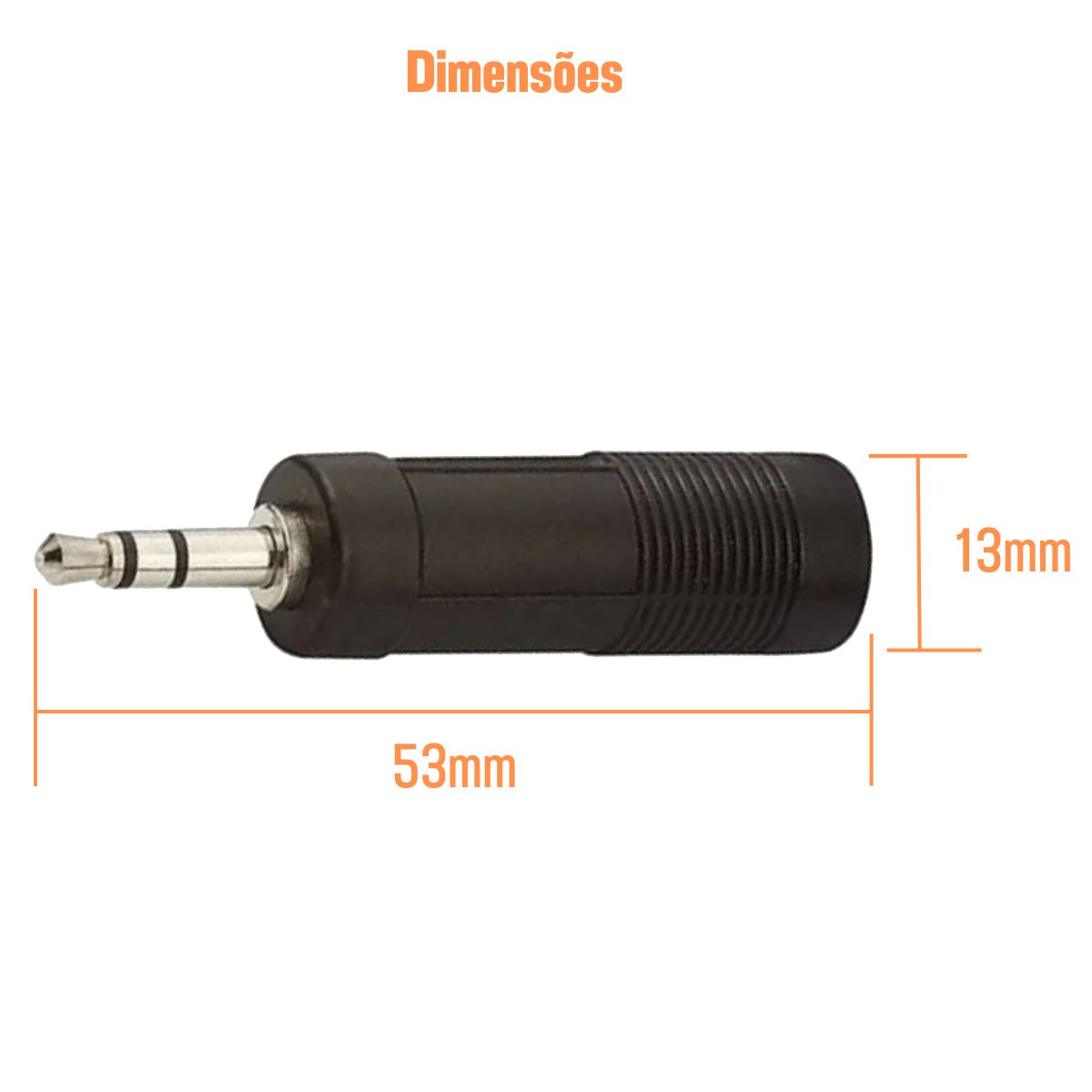 Adaptador Plugue P10 Fêmea Para P2 Macho Áudio Estéreo - ELETROHALEN ...