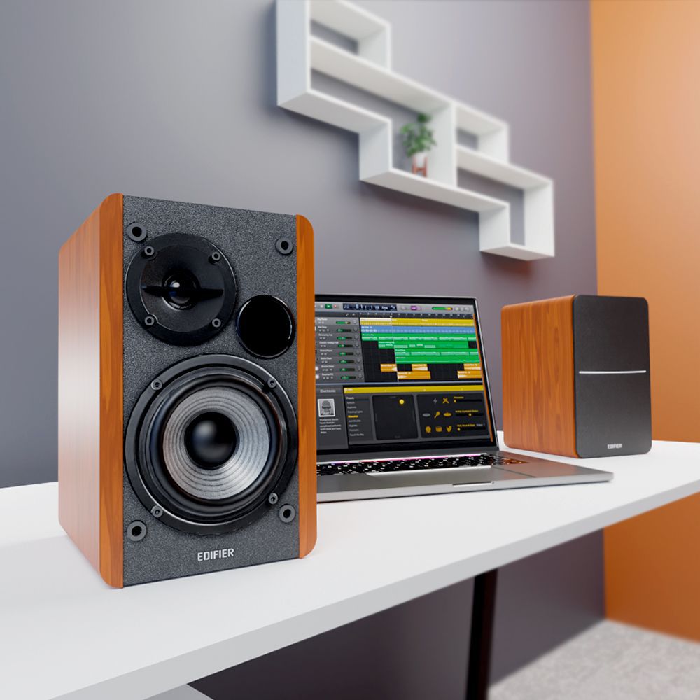 MONITOR DE ÁUDIO R1280DB WOOD BIVOLT 42W RMS EDIFIER - ELETROHALEN - Loja Especializada em Áudio