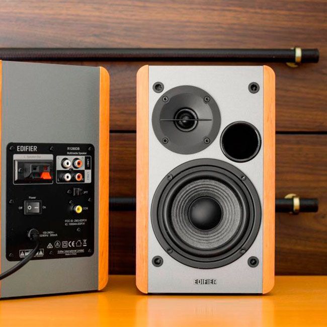 MONITOR DE ÁUDIO R1280DB WOOD BIVOLT 42W RMS EDIFIER - ELETROHALEN - Loja Especializada em Áudio